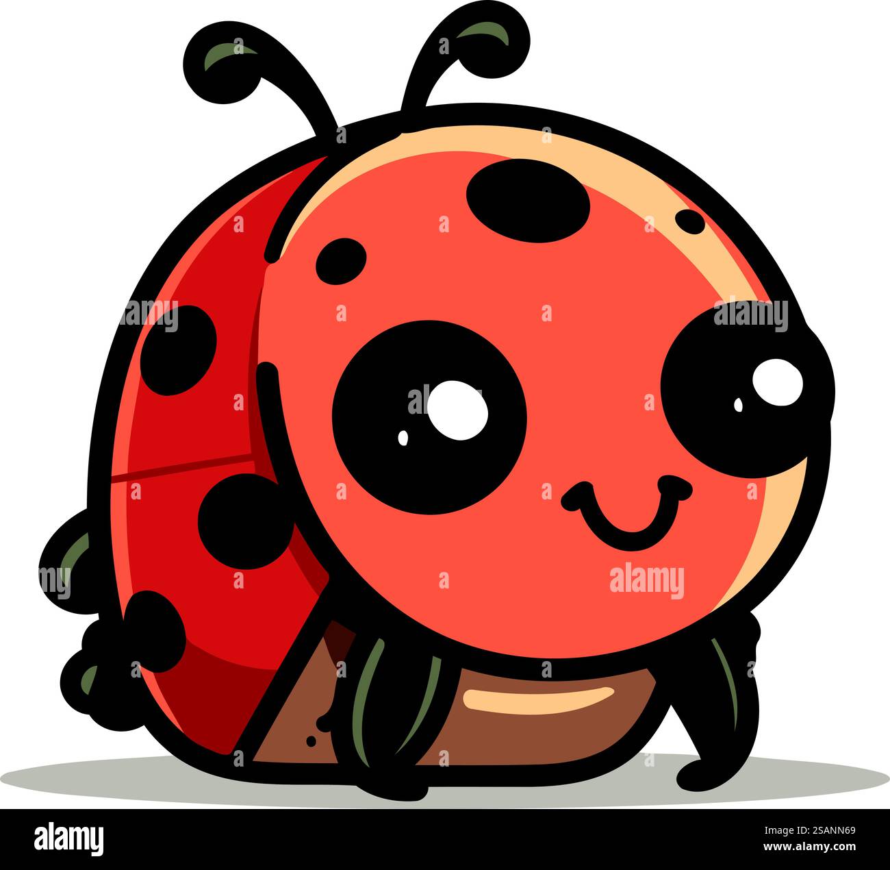 Cute Ladybug Cartoon Mascot Character Vector Illustration Stock Vector ...