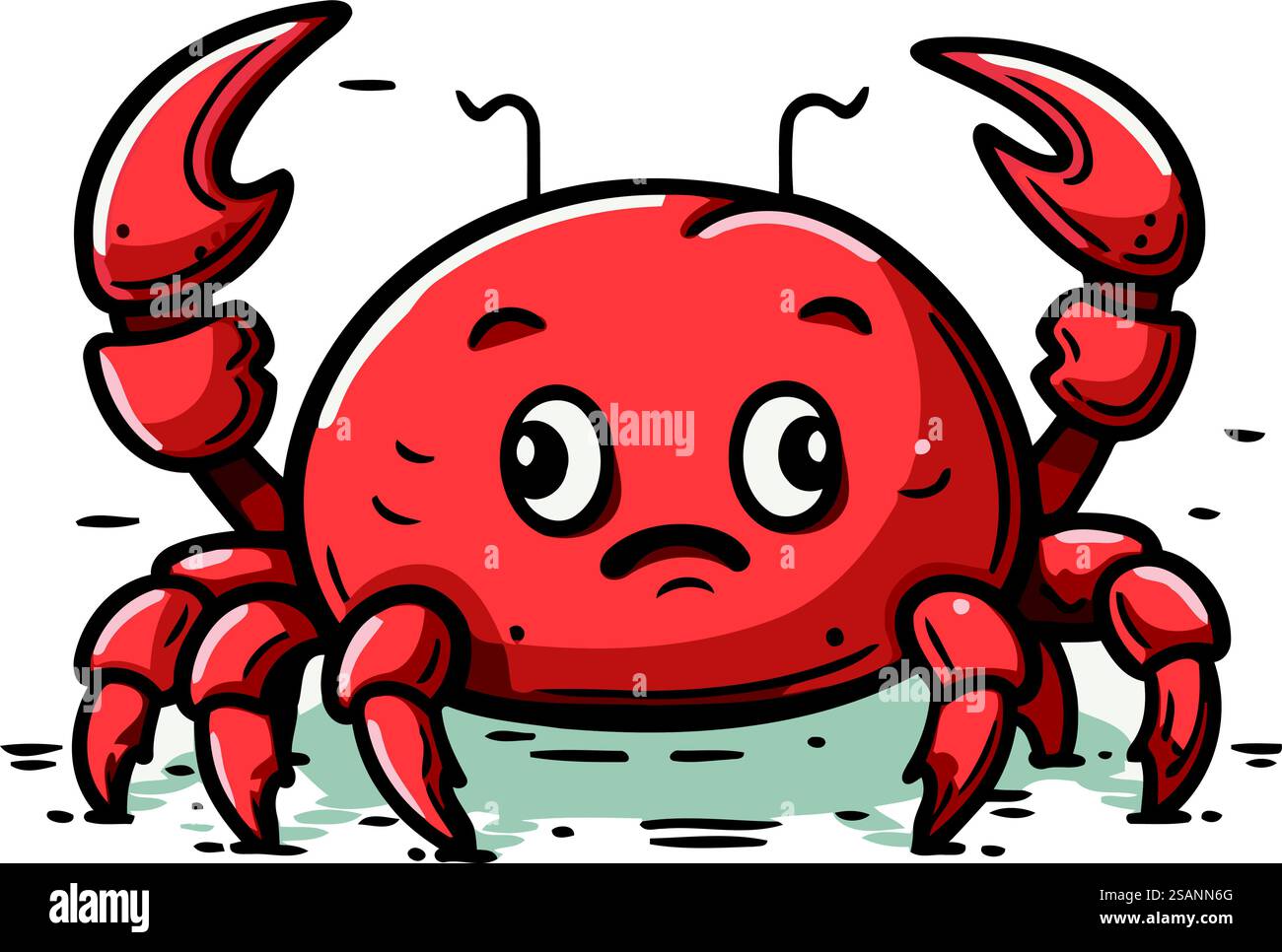 Cartoon crab. Vector illustration. Isolated on white background Stock ...