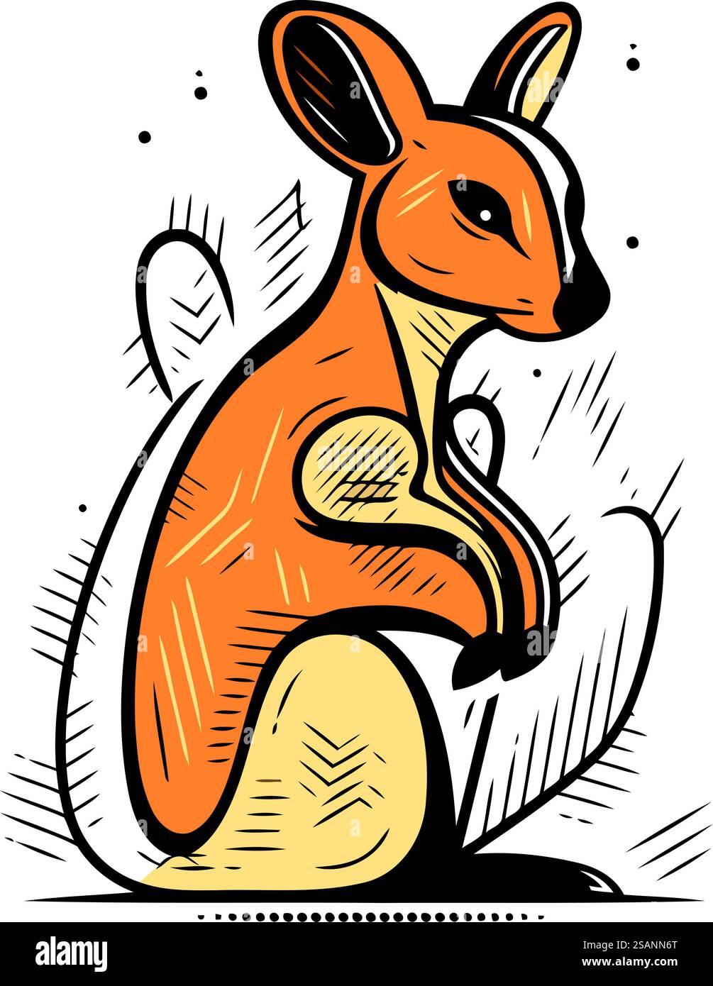 Kangaroo sketch. Vector illustration of a kangaroo Stock Vector Image ...