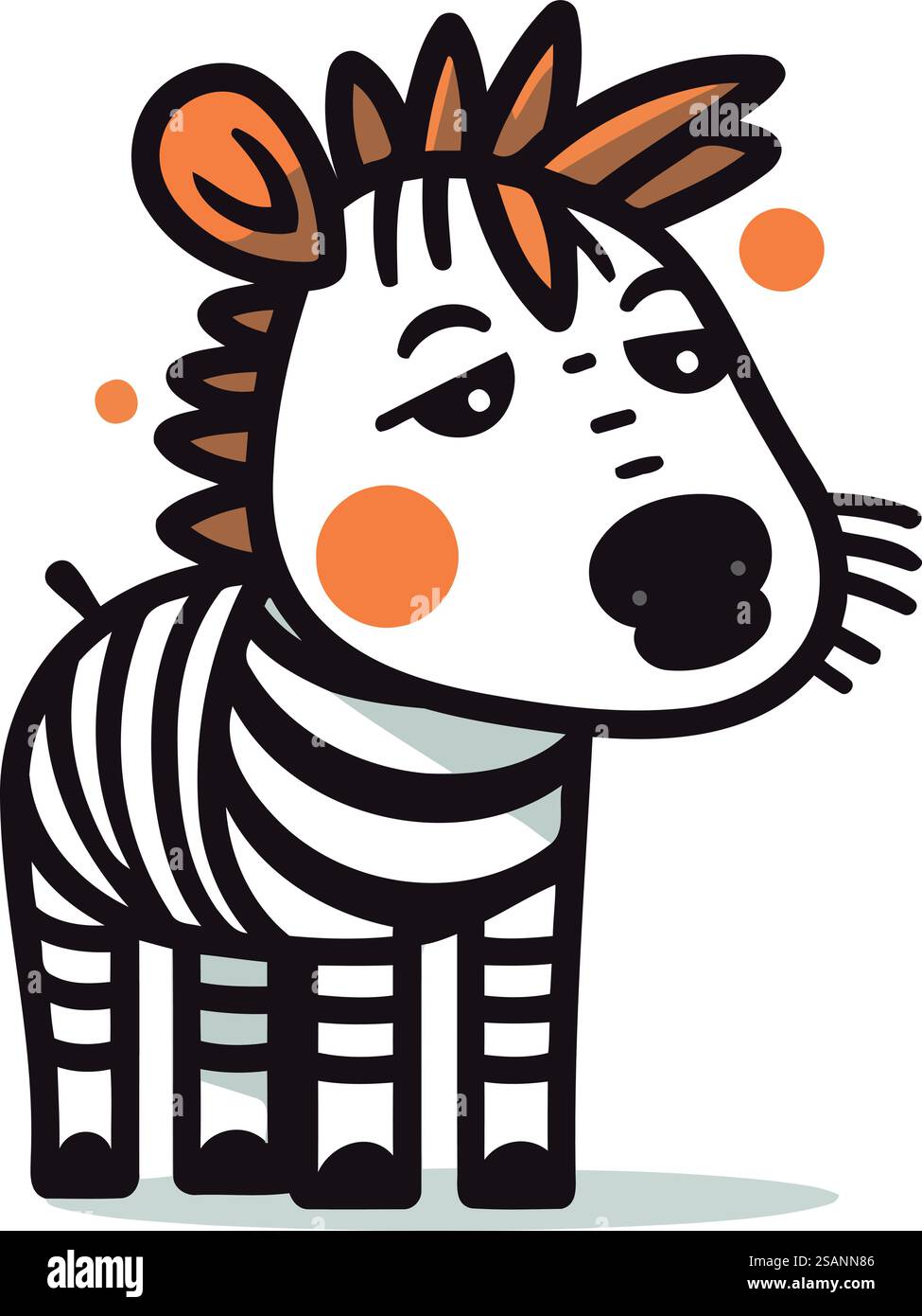 Zebra doodle vector illustration. Cute cartoon zebra Stock Vector Image ...