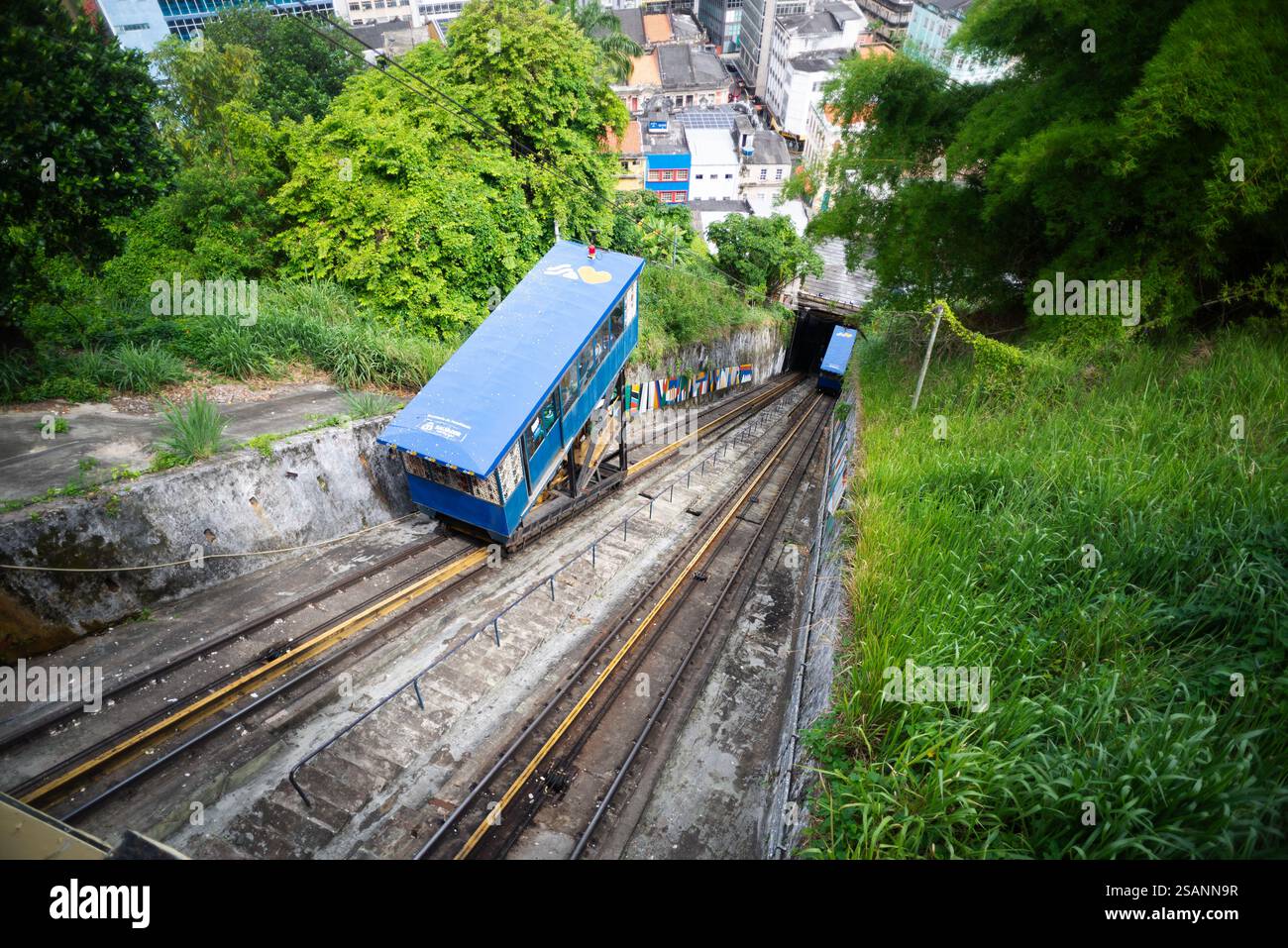 Salvador, Bahia, Brazil - January 15, 2025: View of the trams from the ...