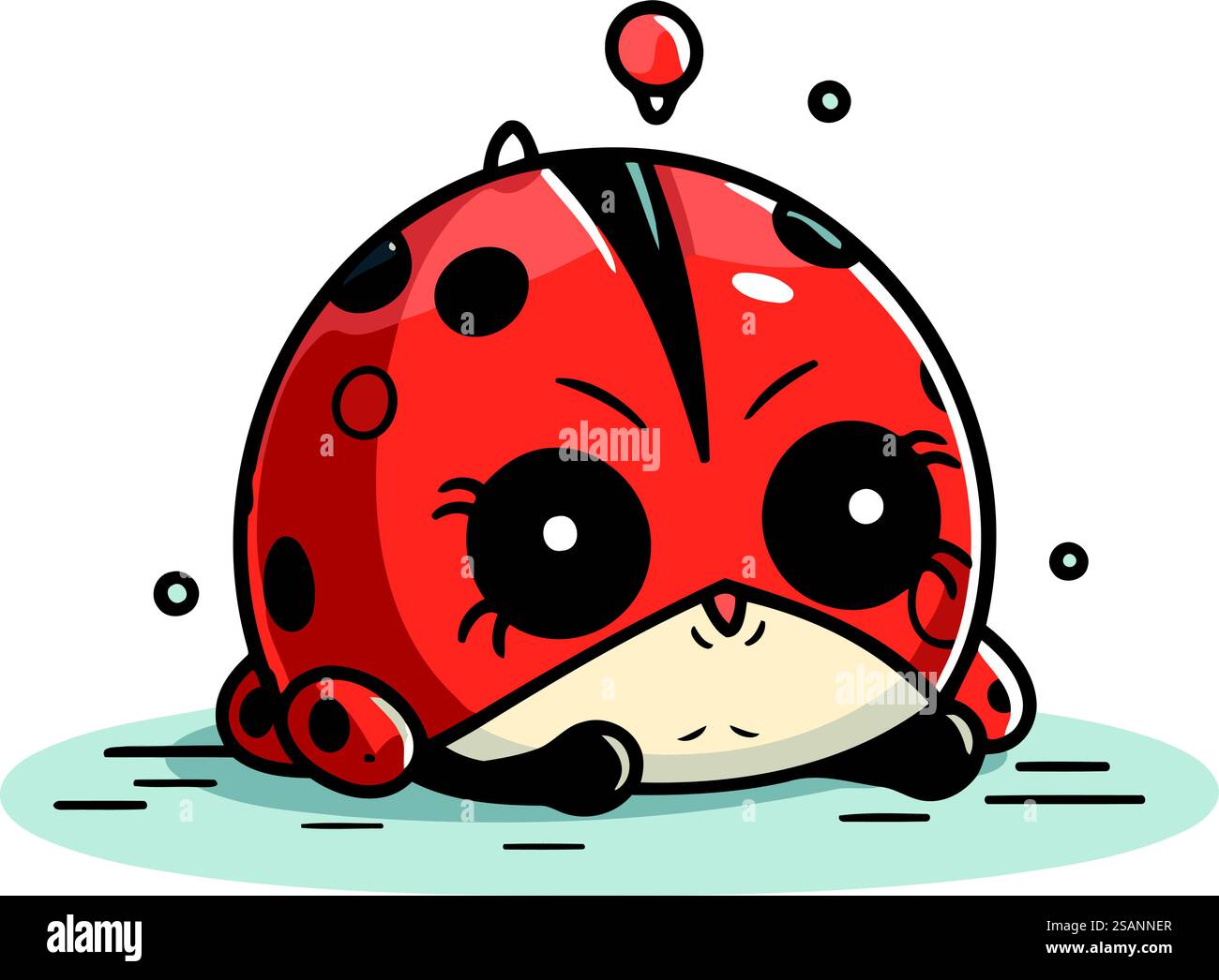 Cartoon ladybug. Cute and funny character. Vector illustration Stock ...