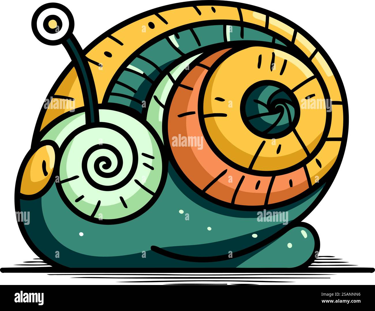 Cartoon snail. Vector illustration. Isolated on white background Stock ...