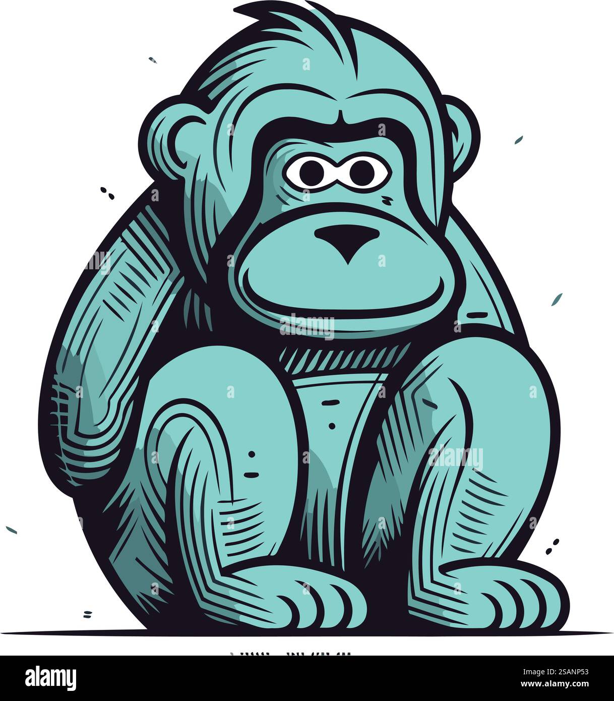 Monkey vector illustration. Hand drawn vector illustration of a monkey ...