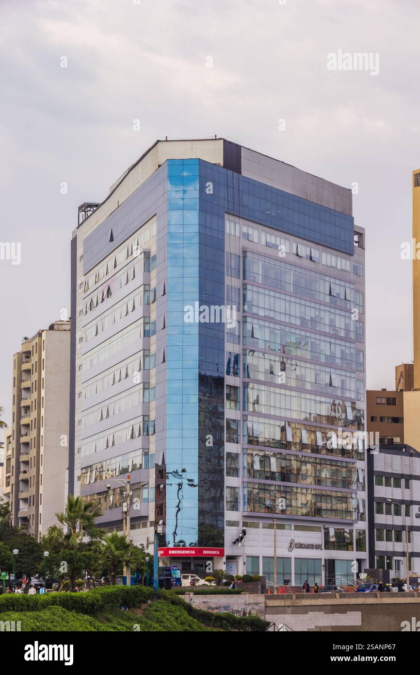 Tower of the Good Hope Clinic, Miraflores District - Lima, Peru Stock ...