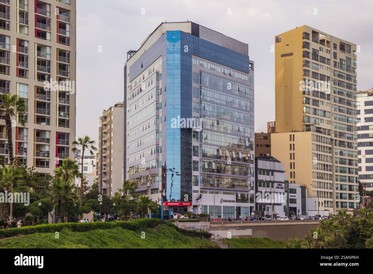 Tower of the Good Hope Clinic, Miraflores District - Lima, Peru Stock ...