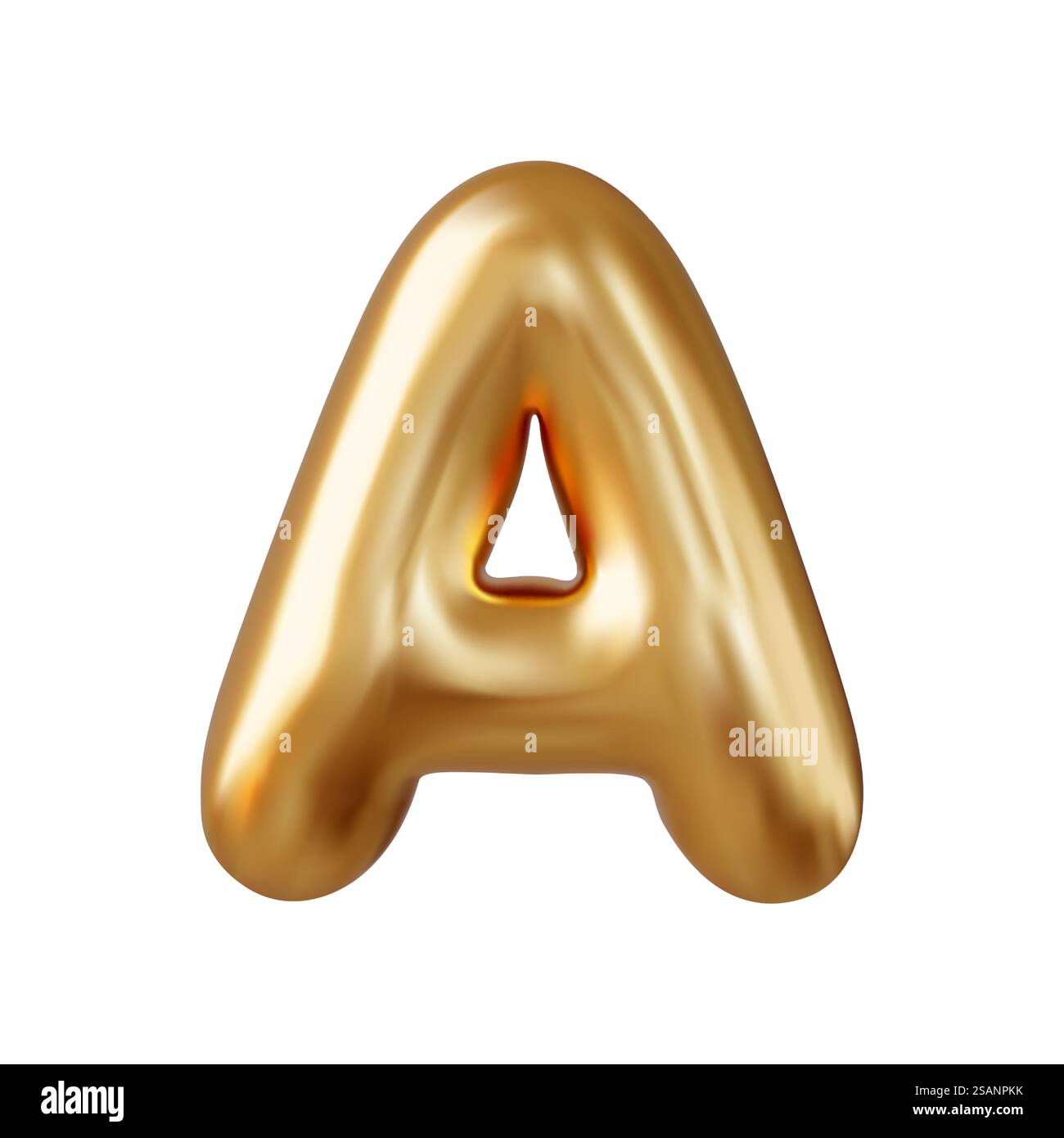 3d letter A uppercase gold color, Realistic 3d design in balloon style ...