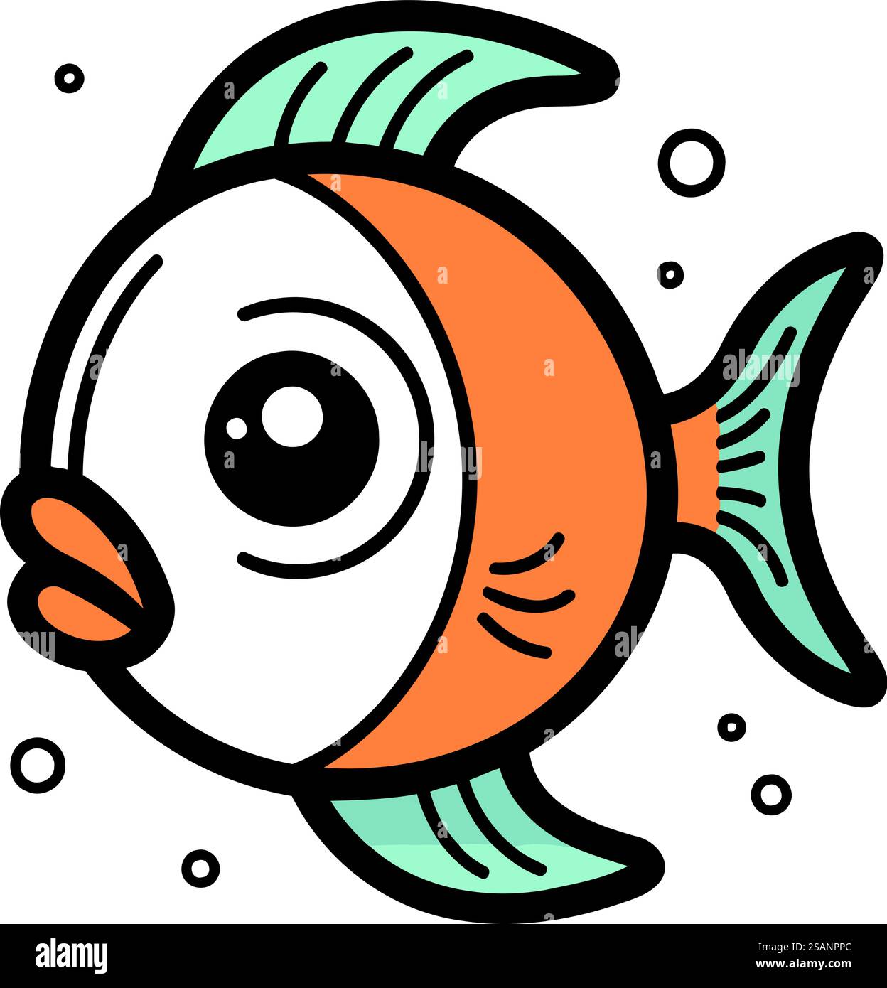Cute cartoon fish. Vector illustration in doodle style Stock Vector ...