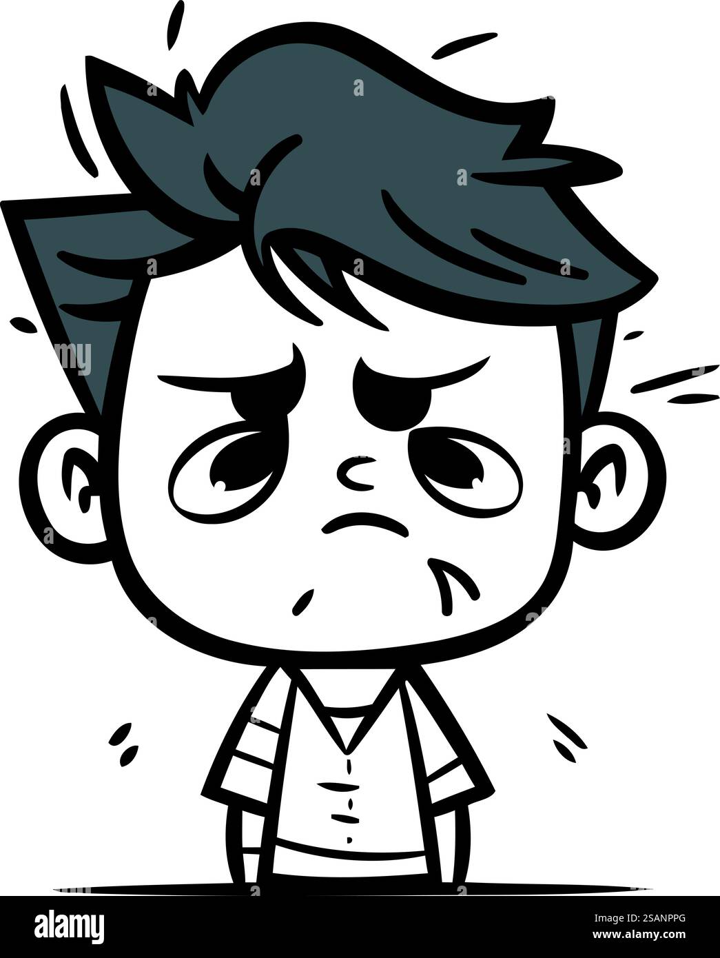 Angry Cartoon Boy Face Retro Vector Illustration Stock Vector Image ...