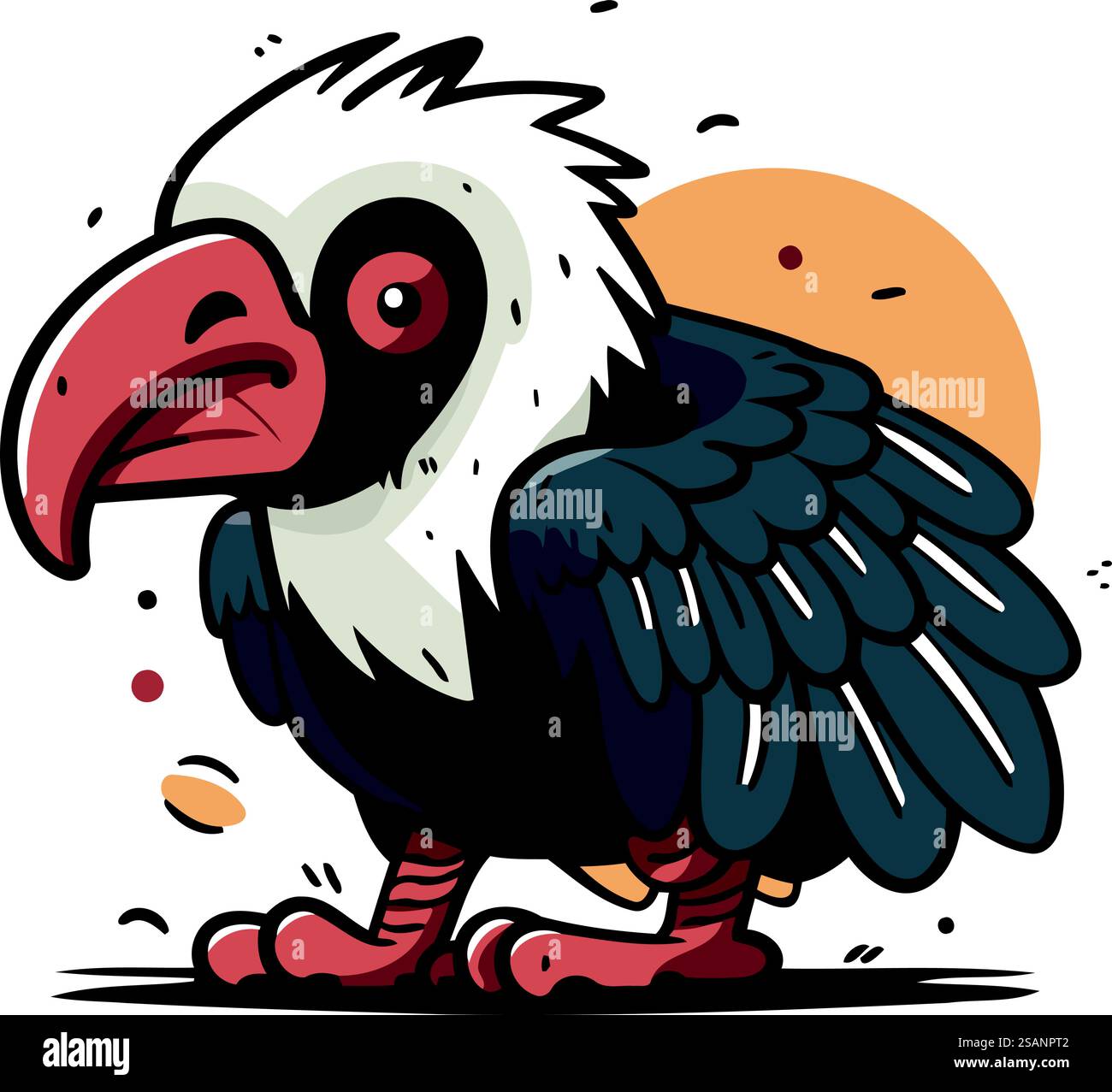 Cute cartoon vulture. Vector illustration of a vulture Stock Vector ...