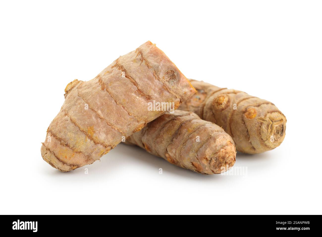 Whole and cut turmeric roots isolated on white Stock Photo - Alamy