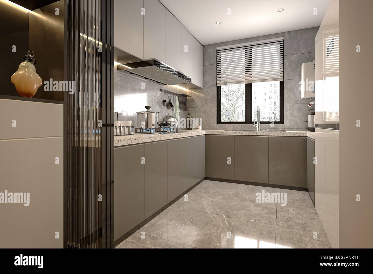3d render modern kitchen Stock Photo - Alamy