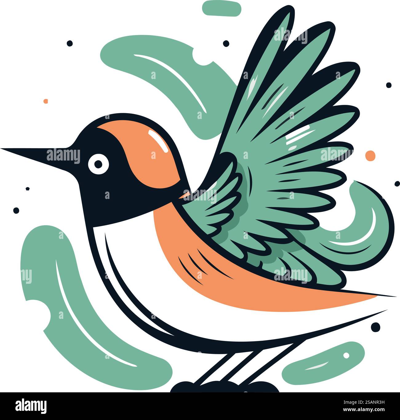 Vector illustration of a bird. Hand drawn doodle style Stock Vector ...