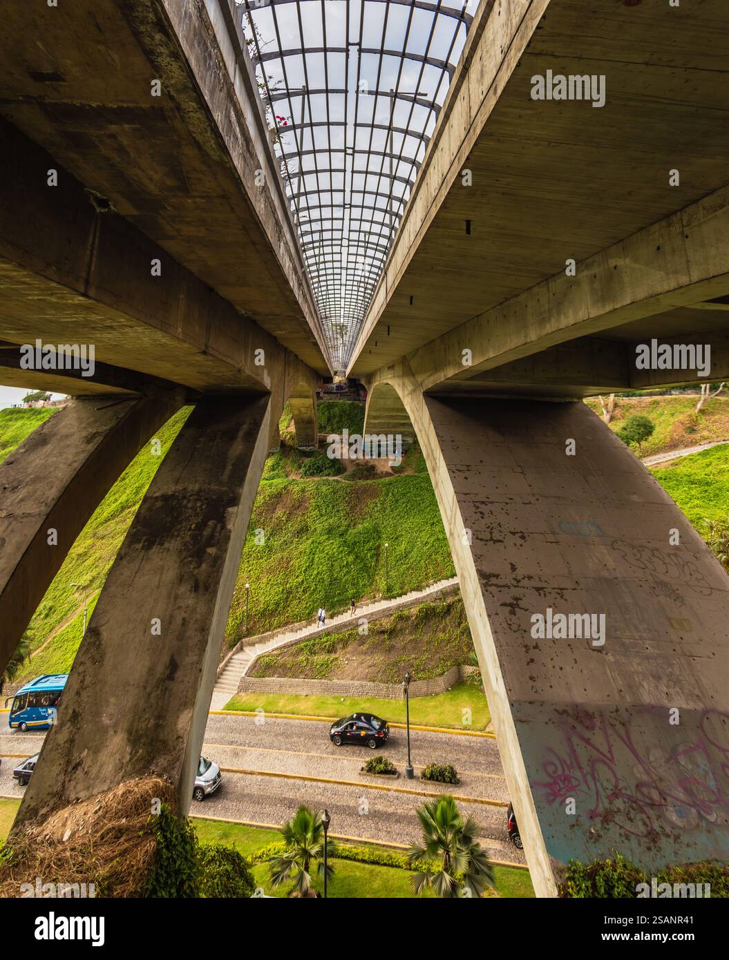Twin Bridge (Eduardo Villena Rey Bridge), Miraflores District - Lima, Peru Stock Photo - Alamy