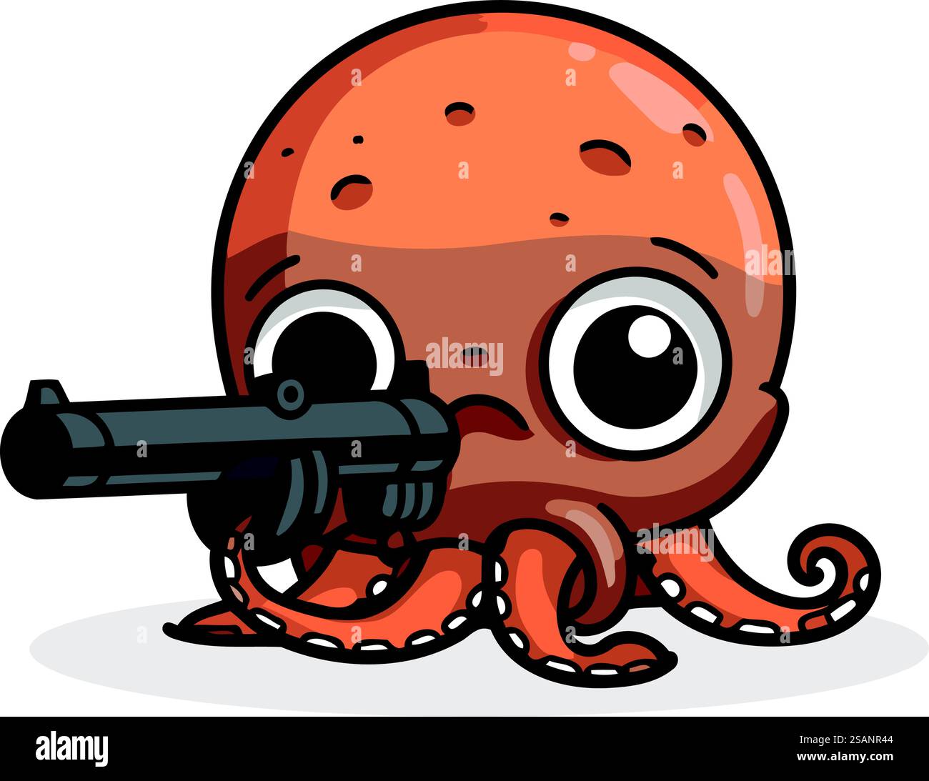 Octopus with a gun. Vector illustration in a flat style Stock Vector ...