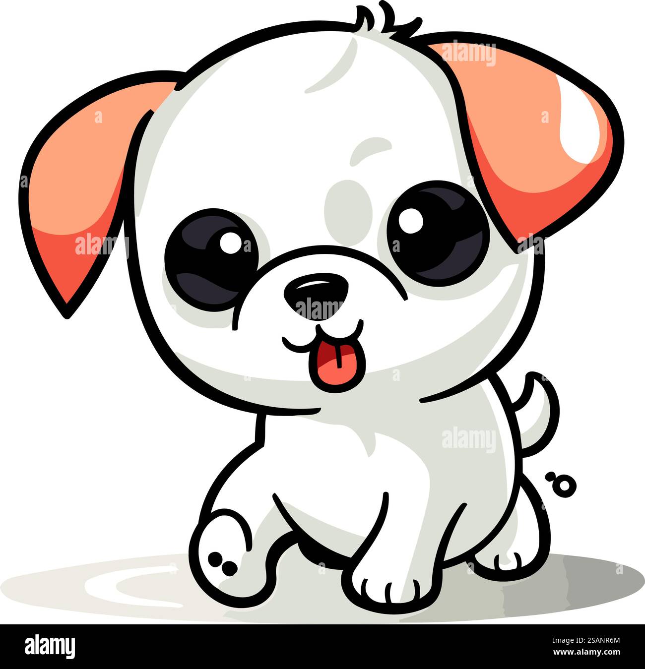 Cute cartoon dog with tongue sticking out. Vector clip art Stock Vector ...