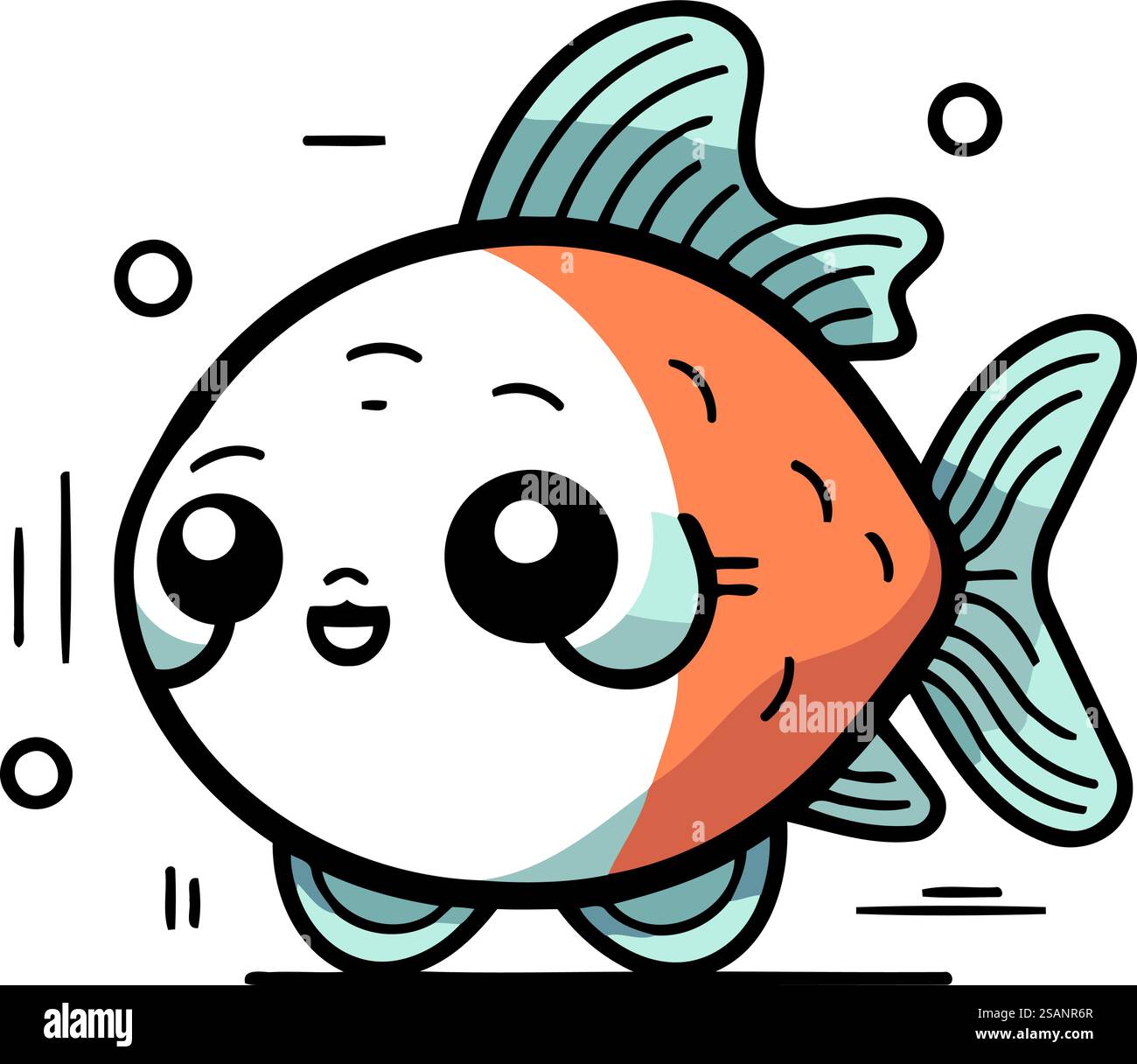 Cute kawaii fish. Vector illustration in cartoon style Stock Vector ...