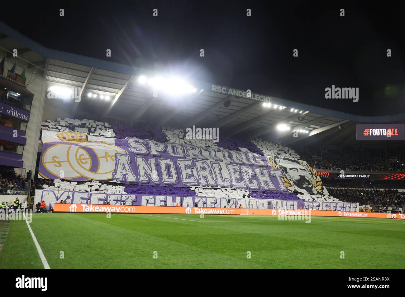 Brussels, Belgium. 30th Jan, 2025. Anderlecht's supporters pictured at ...