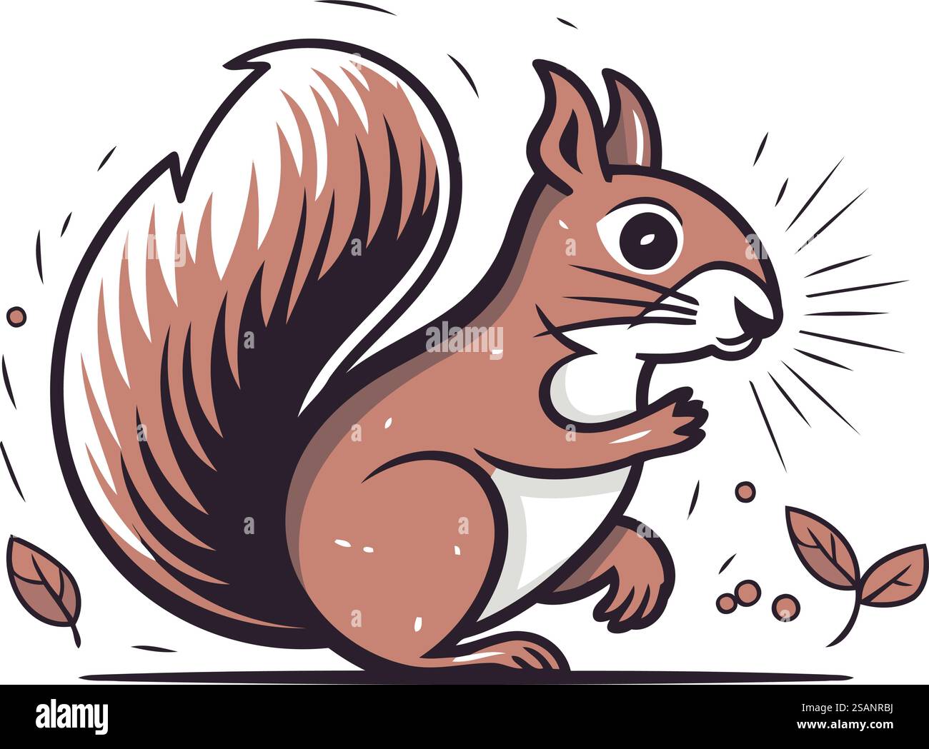 Squirrel icon. Vector illustration of a squirrel in cartoon style Stock ...