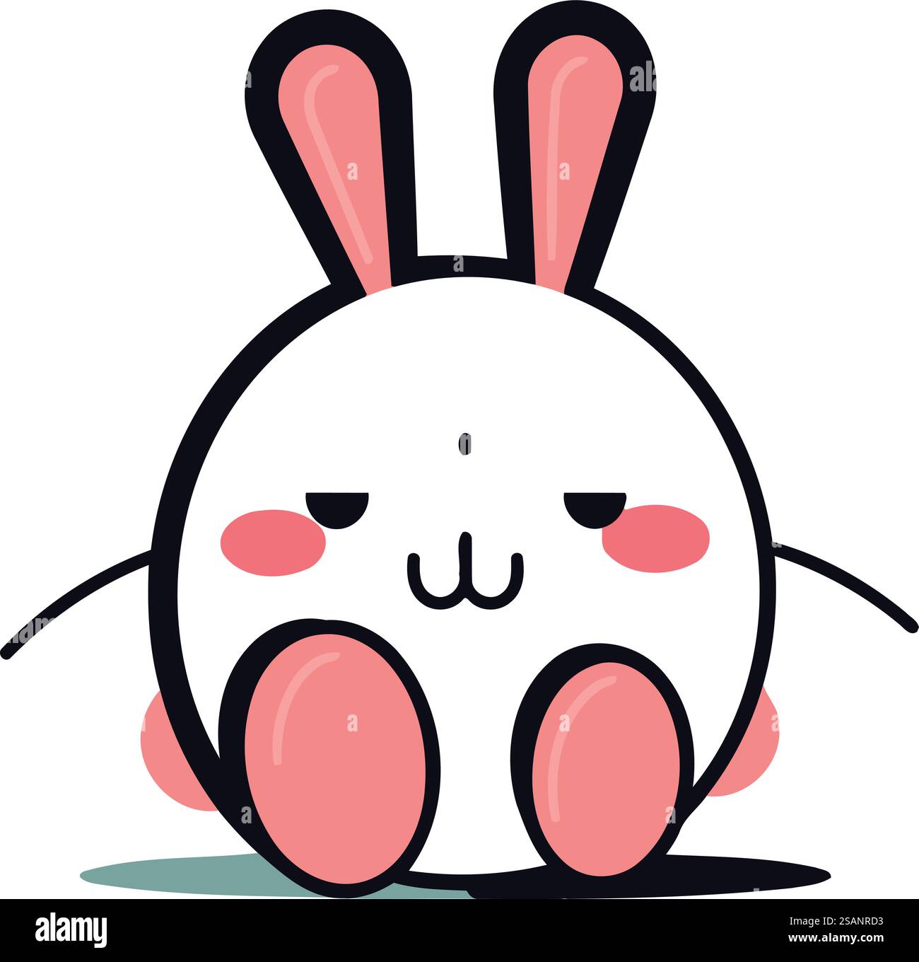 Cute rabbit. Vector illustration in flat style. Isolated on white ...