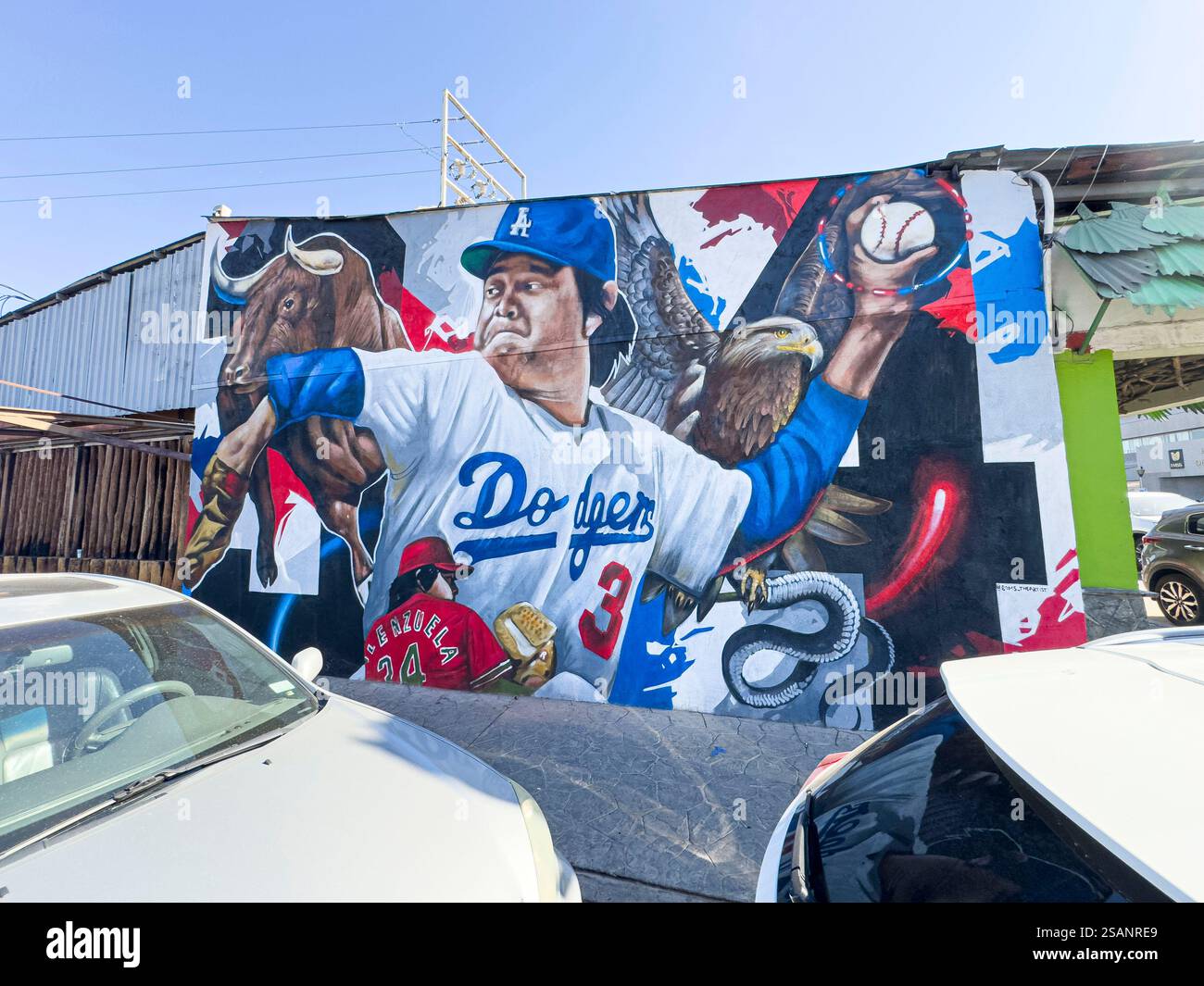 MEXICALI, MEXICO - JANUARY 30: Mural of Fernando Valenzuela also known ...