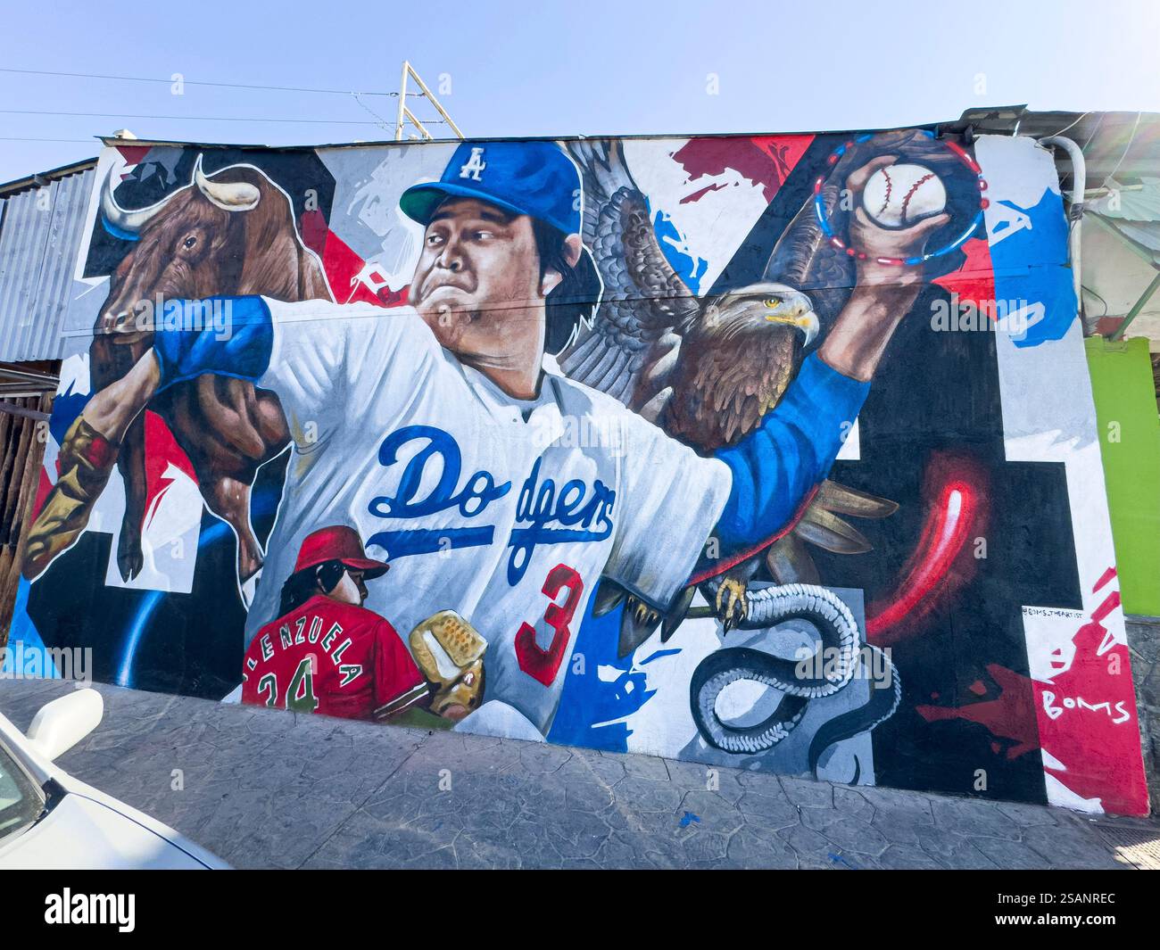 MEXICALI, MEXICO - JANUARY 30: Mural of Fernando Valenzuela also known ...