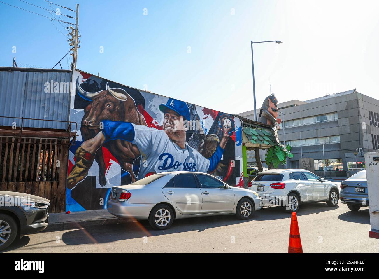 MEXICALI, MEXICO - JANUARY 30: Mural of Fernando Valenzuela also known ...