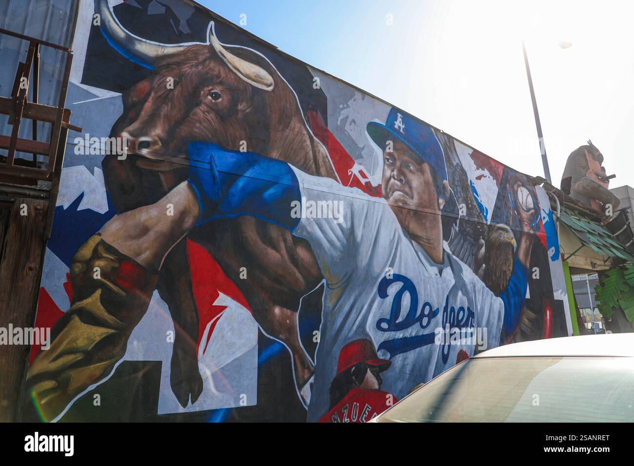 MEXICALI, MEXICO - JANUARY 30: Mural of Fernando Valenzuela also known ...