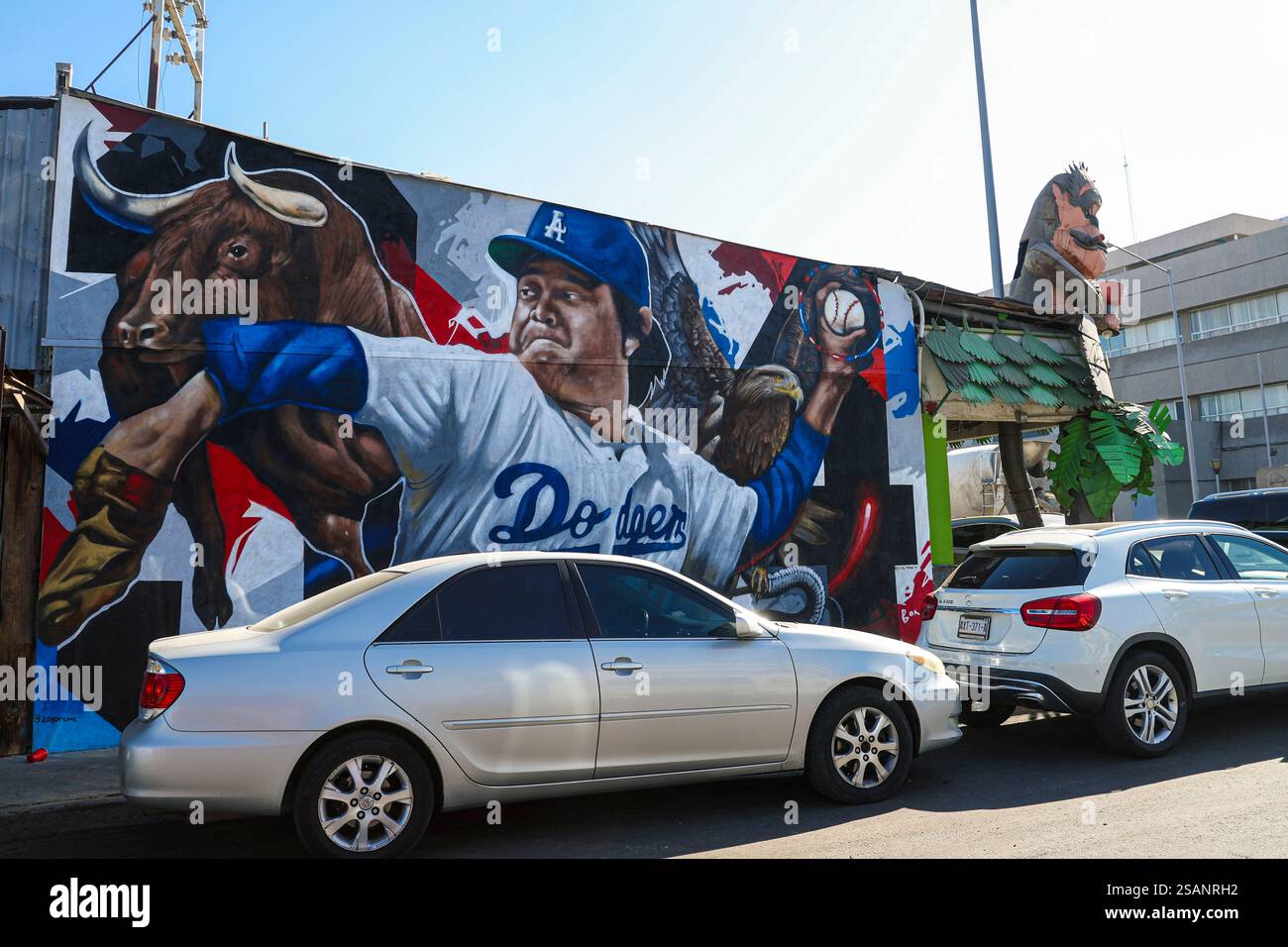 MEXICALI, MEXICO - JANUARY 30: Mural of Fernando Valenzuela also known ...