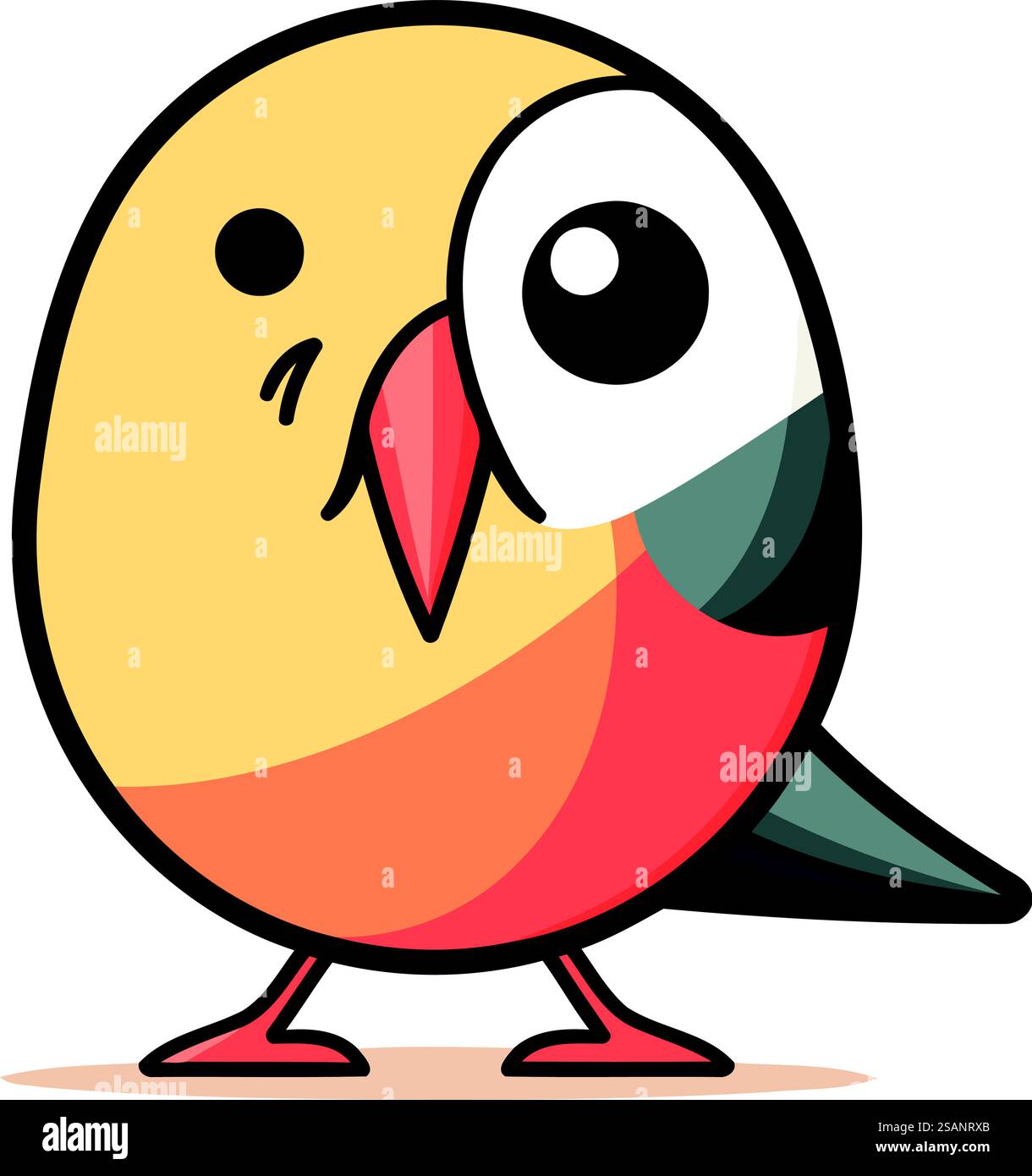 Cute little bird character. Vector illustration isolated on white ...