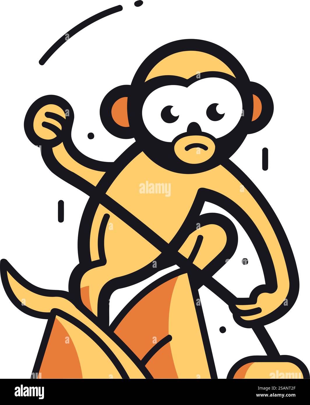 Monkey cartoon icon isolated on white background. Vector Illustration ...