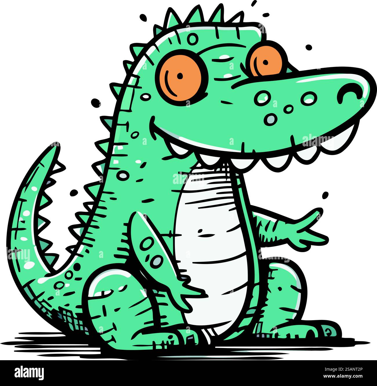 Cute cartoon crocodile. Vector illustration of a crocodile Stock Vector ...