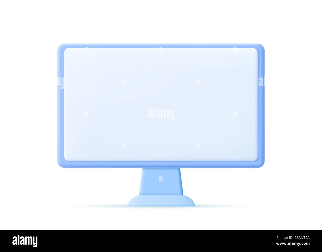 3D Computer LCD Monitor mock up with Blank or White Screen. Technology ...