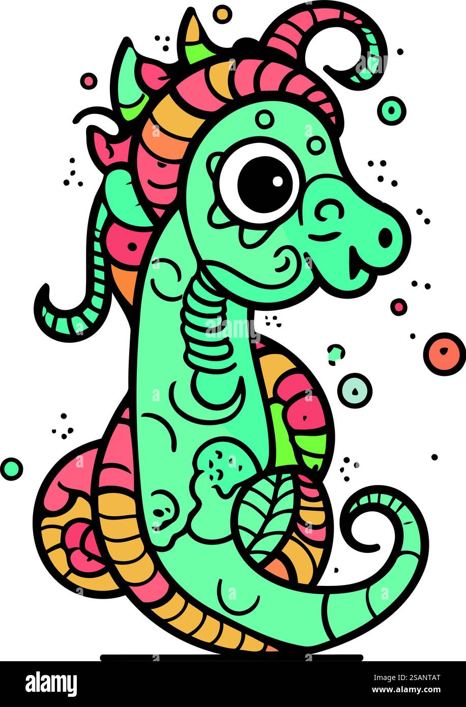 Zodiac sign dragon. Cute cartoon character. Vector illustration Stock ...