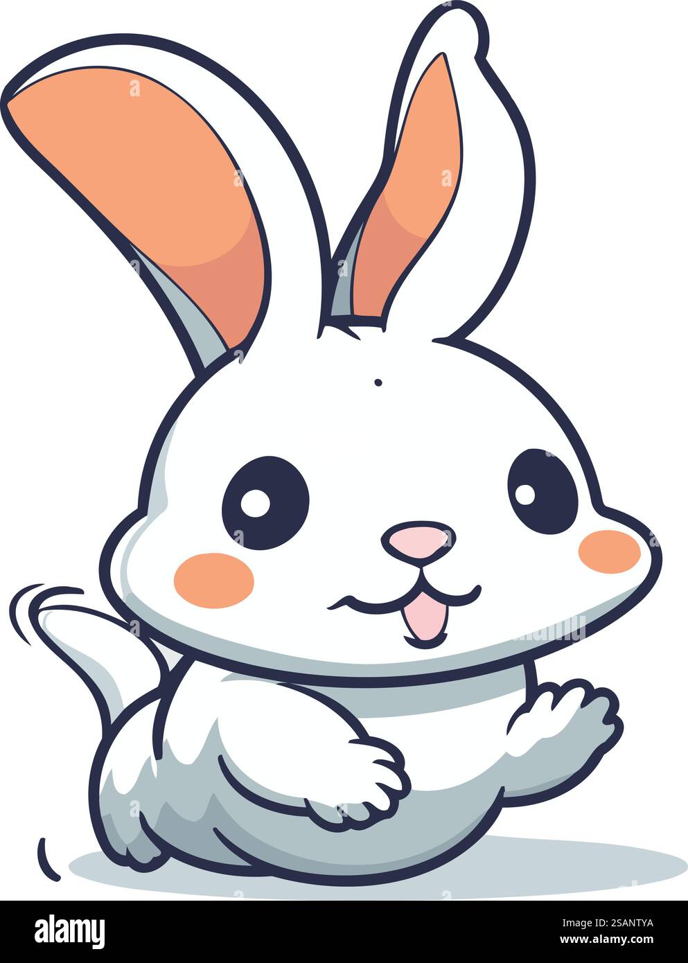 Rabbit character cartoon design. Cute rabbit mascot vector illustration ...