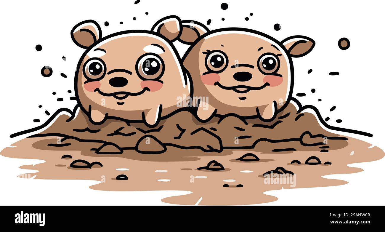 Two bears in wild Stock Vector Images - Alamy