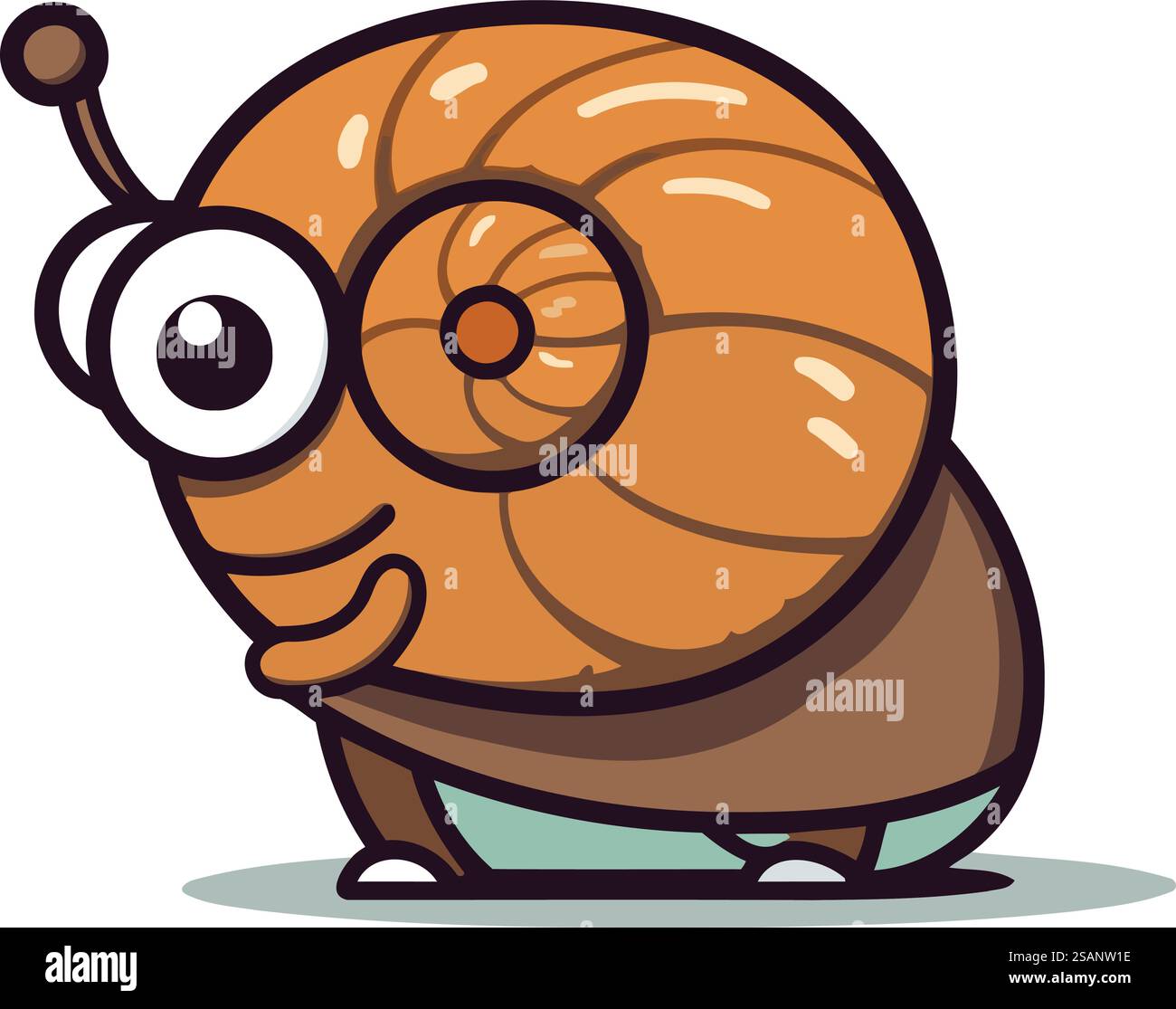 Cute Snail Cartoon Mascot Character Vector Illustration Stock Vector ...