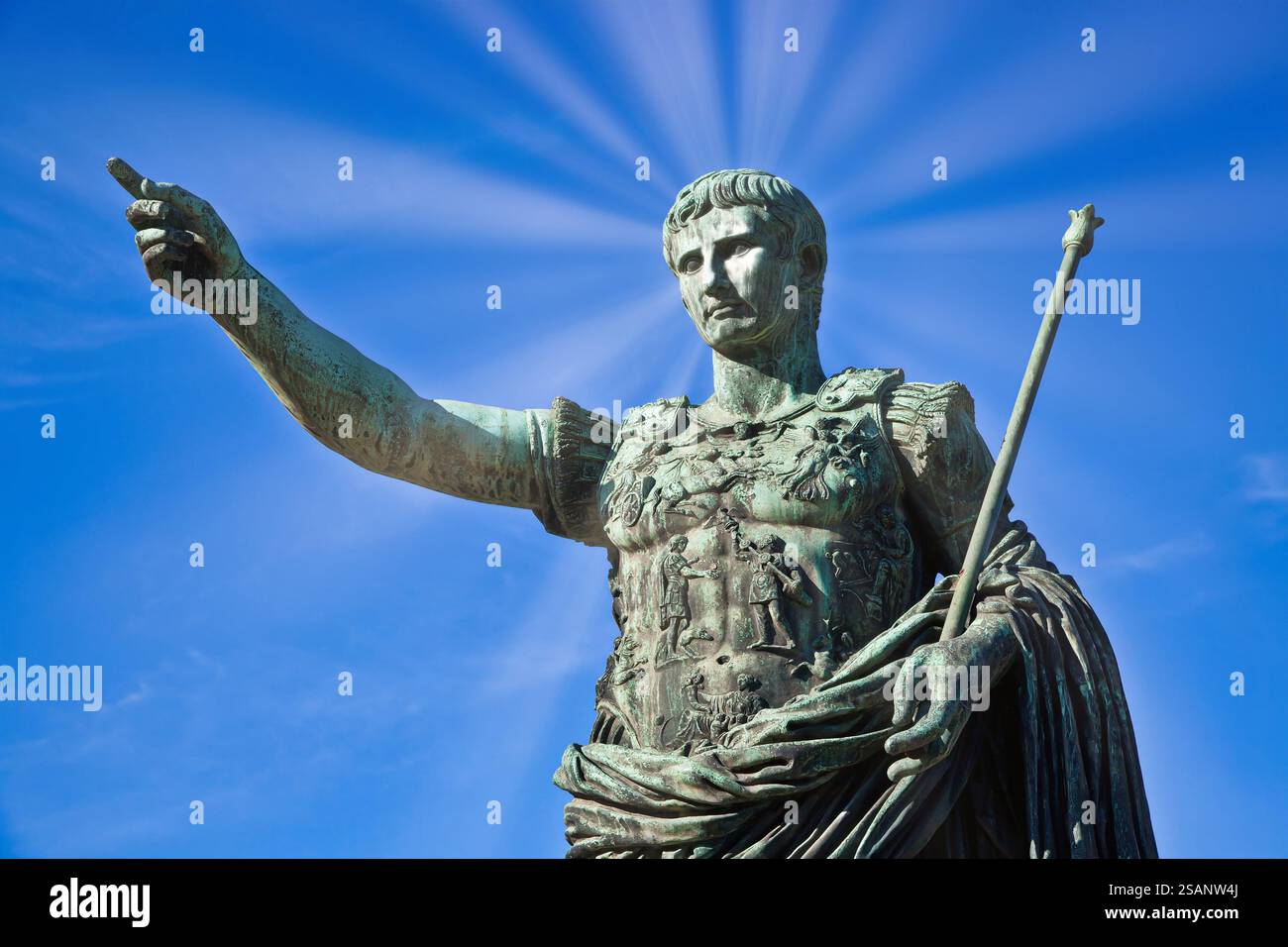 Julius Caesar, ancient statue in Rome, Italy. Concept for leadership ...