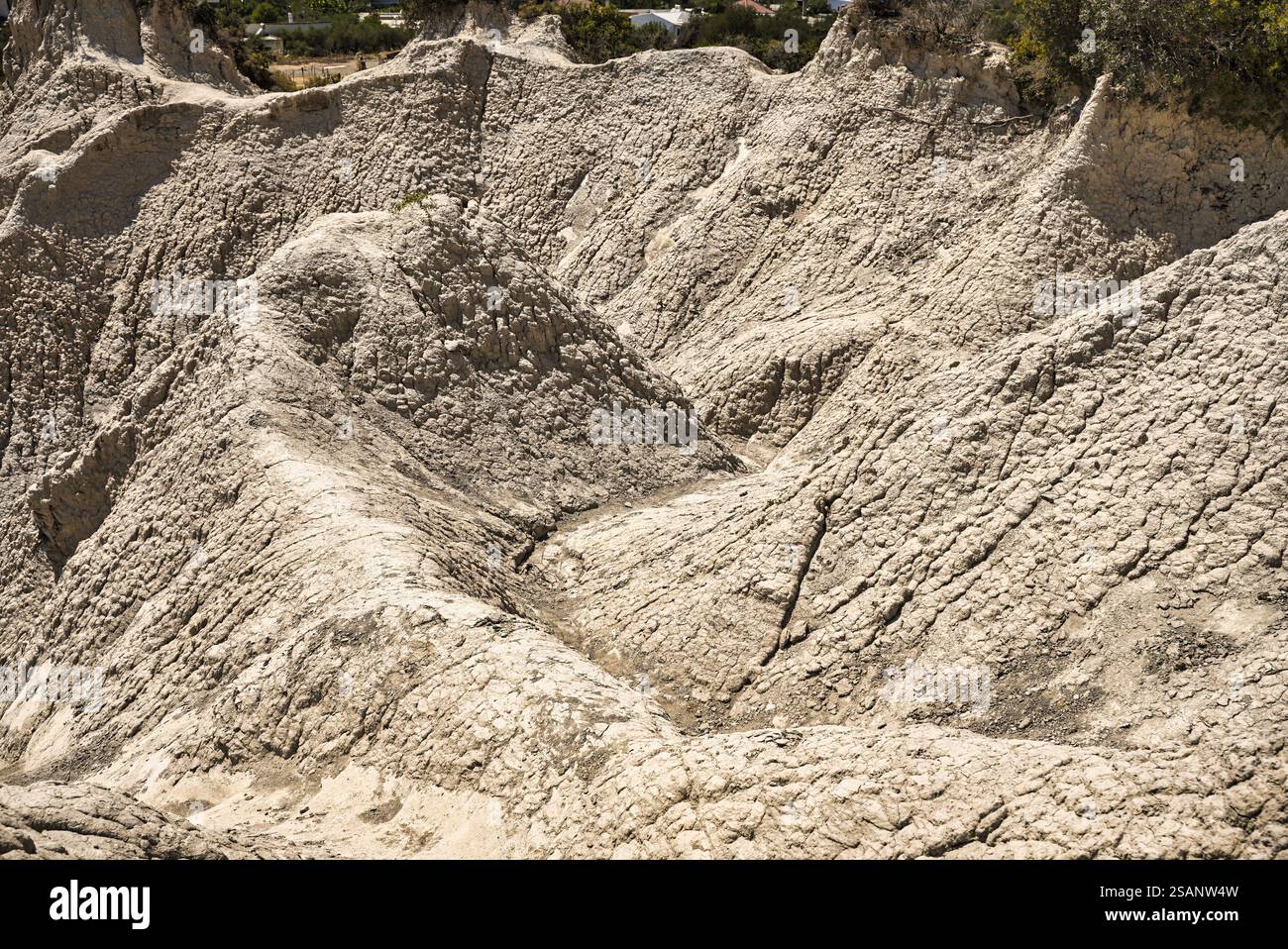 Detail of structures of eroded hills of Komolithi earth pyramids on the ...