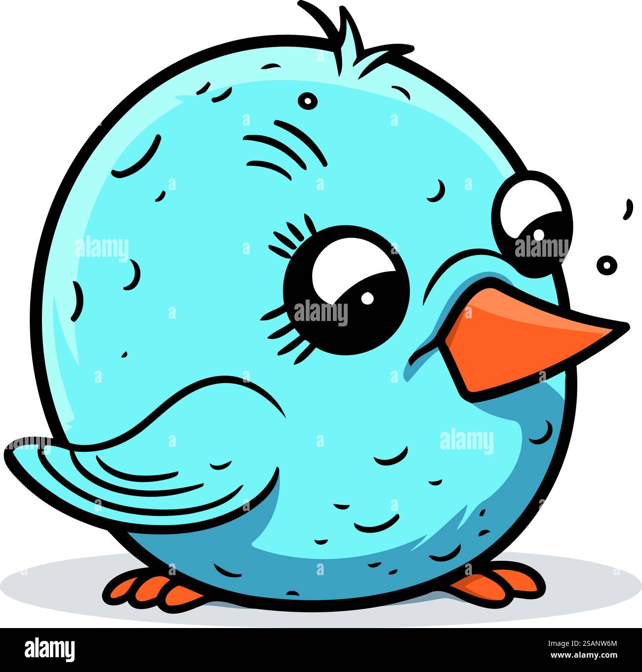 Cute Blue Bird Cartoon Mascot Character Vector Illustration Stock ...