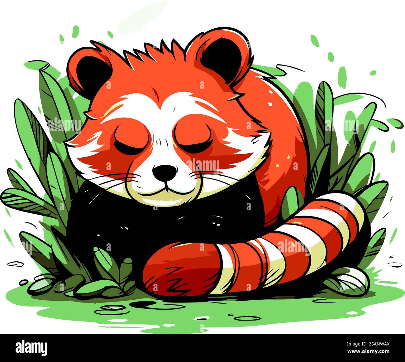 Cute red panda. Vector illustration of a cute animal Stock Vector Image ...