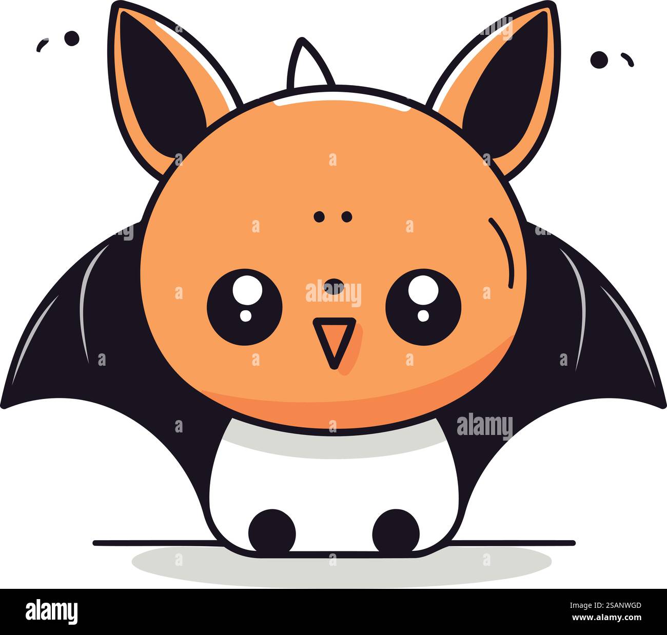 Cute little bat. Vector illustration in flat cartoon style. Isolated on ...