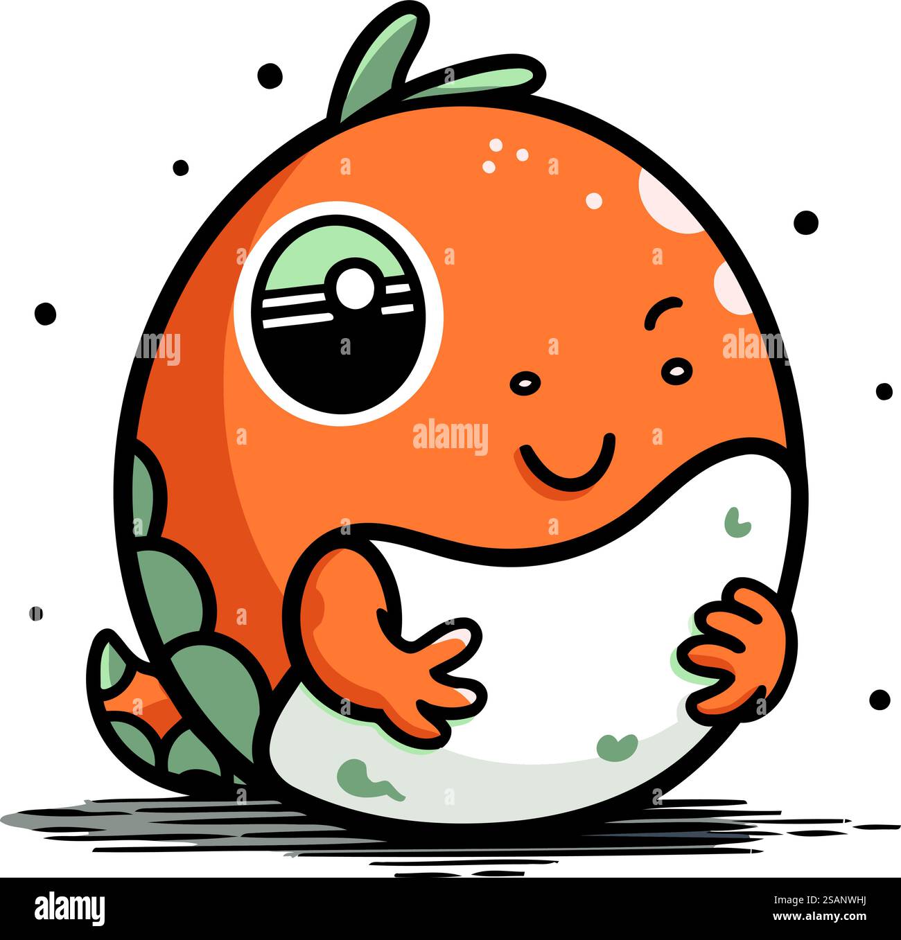 Funny cartoon orange character. Vector illustration isolated on white ...