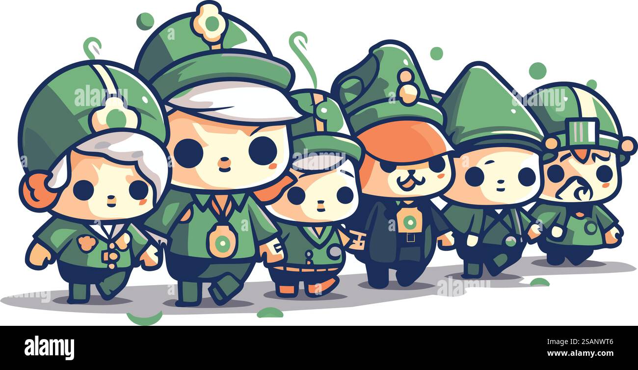 Cute army kids cartoon vector illustration. Cute army kids Stock Vector ...