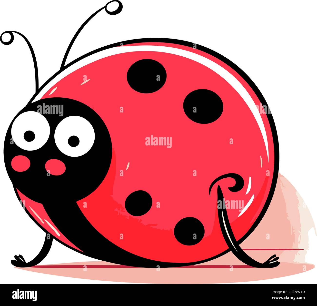 Cartoon ladybug isolated on white background. Cute vector illustration ...