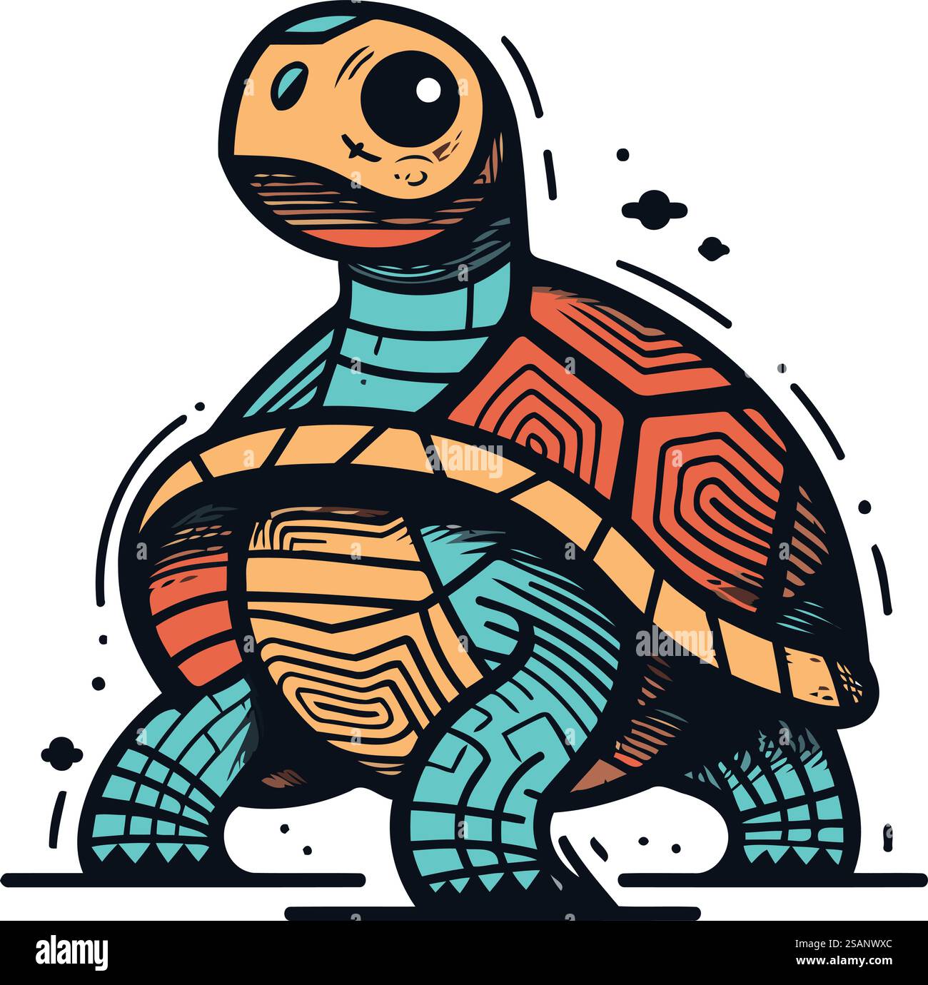 Tortoise. Vector illustration of a turtle isolated on a white ...