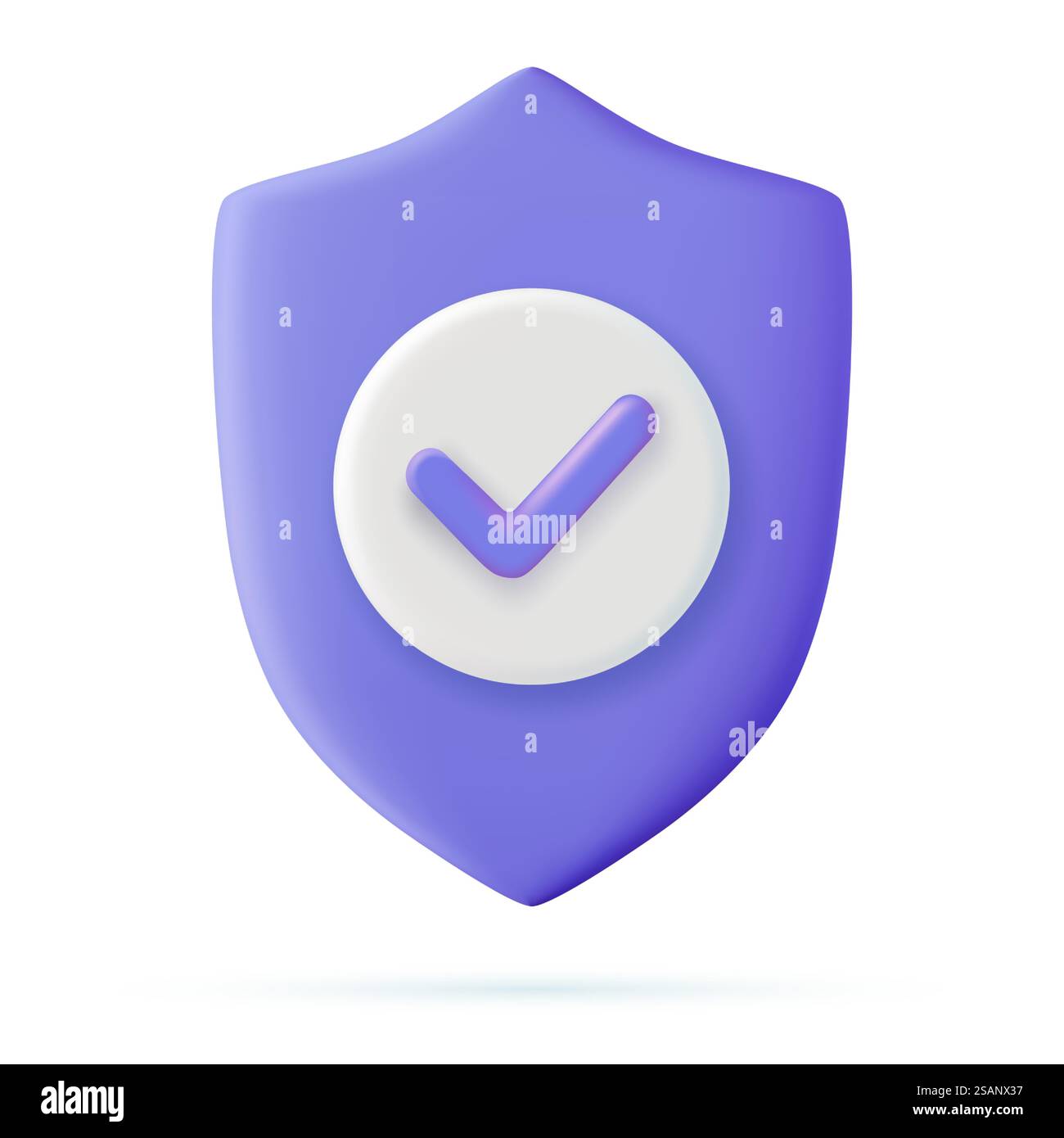 3d Shield protected icon with check. Security, guaranteed icon. Vector ...