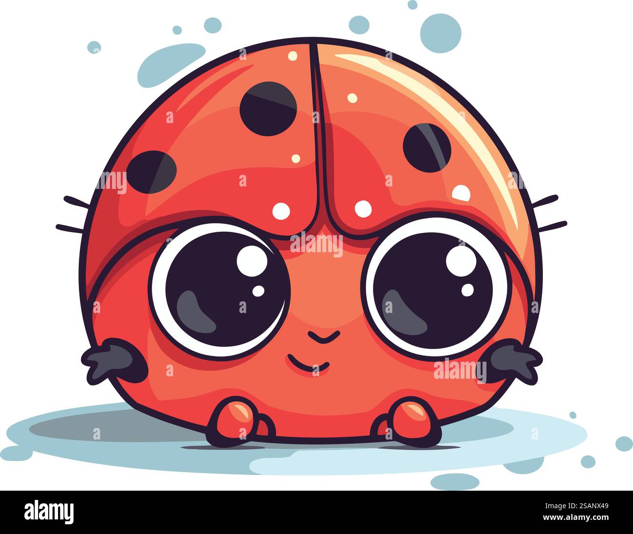 Cute cartoon ladybug isolated on white background. Vector illustration ...