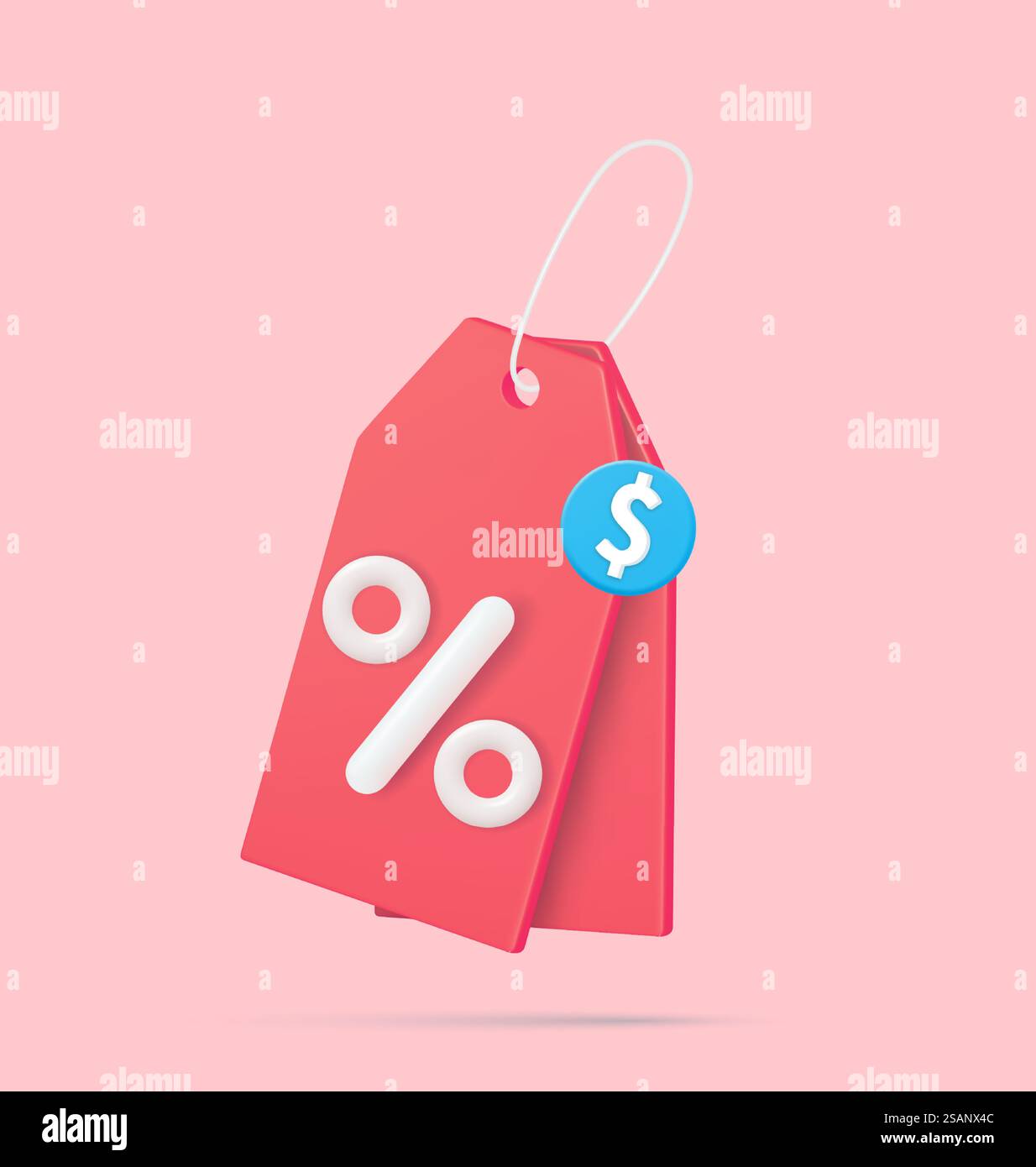 3d render online shopping tag price with percentage sign. Shopping ...