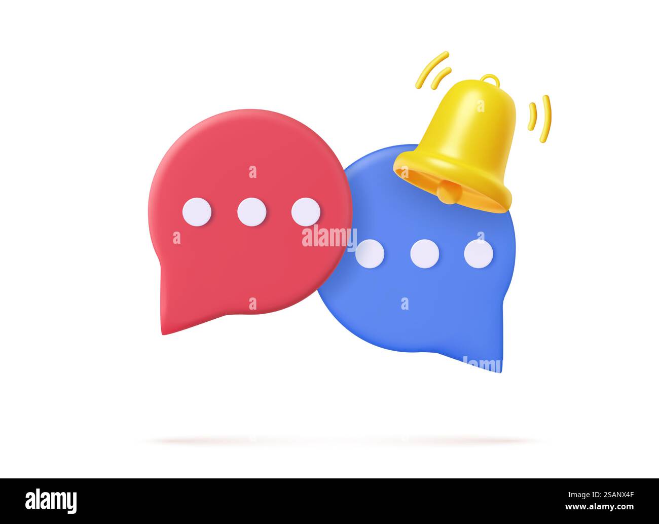 3d Notification bell on speech bubble with text. speech bubble icon ...